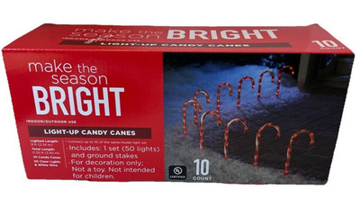 Make the Season Bright - 10 Light-Up Candy Canes ( 50 Lights ) - New in ...
