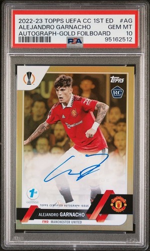 2022-23 Topps 1st Edition UEFA Alejandro Garnacho Gold Foil Auto RC /50 ...
