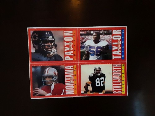 1985 Topps Football Box Bottom Panel Payton / Montana / Taylor ...