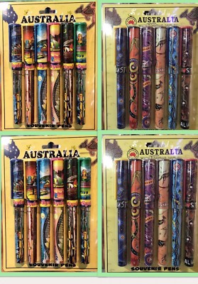 24x Australian Souvenir Pens Sydney Opera House Kangaroo Aboriginal Art ...