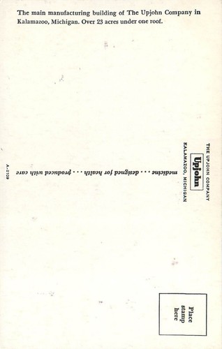 The Upjohn Company Manufacturing Building Kalamazoo MI MIchigan ...