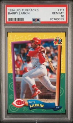 1994 Upper Deck Fun Pack #111 Barry Larkin Reds graded PSA 10 Gem Mint ...