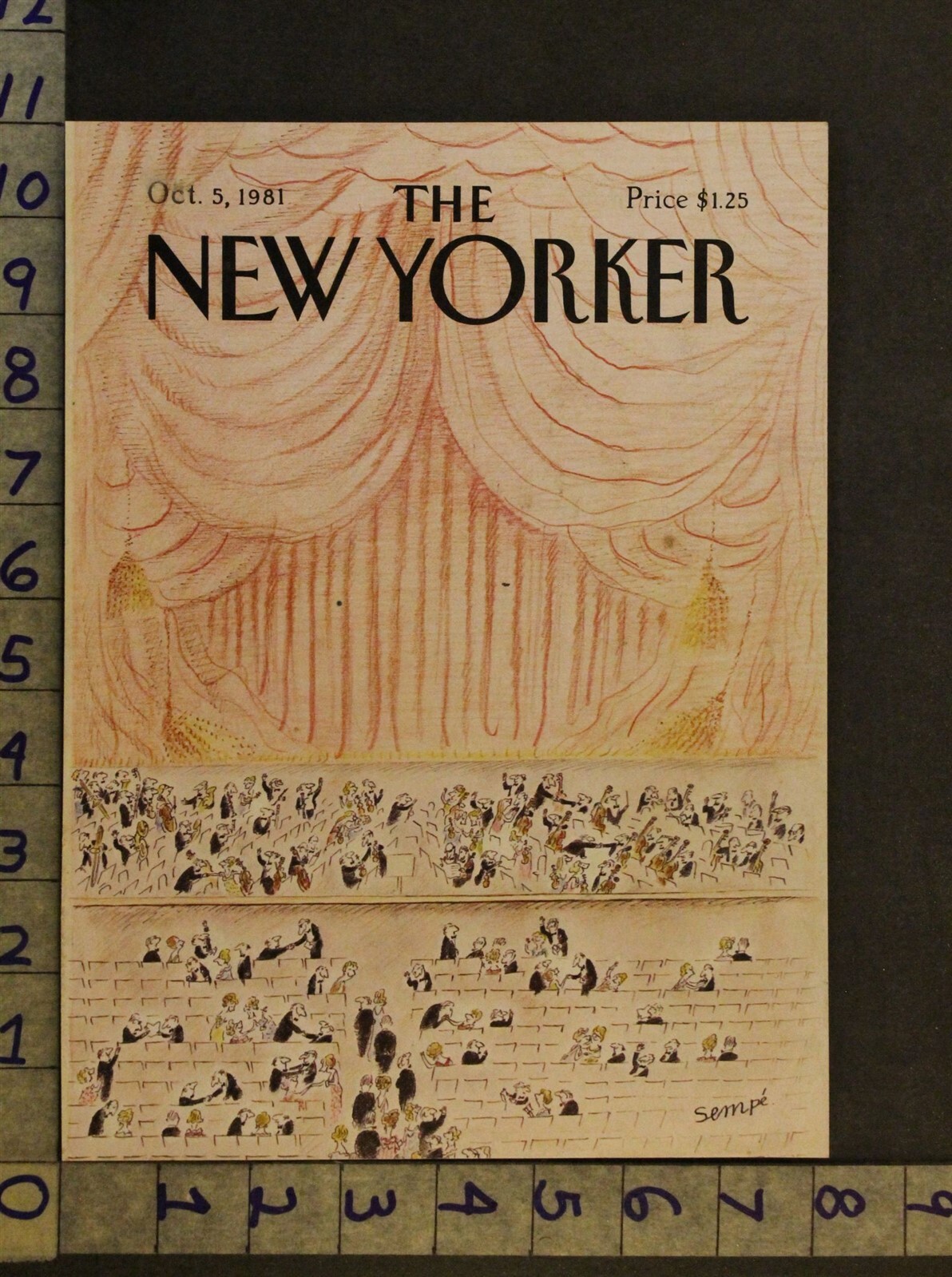 1981 NEW YORKER VINTAGE ART COVER SEMPE THEATRE MUSIC ORCHESTRA OPERA ...