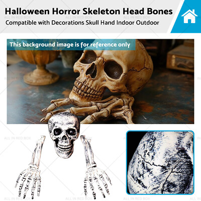 FITS Halloween Horror Skeleton Head Bones Decorations Skull Hand Indoor ...
