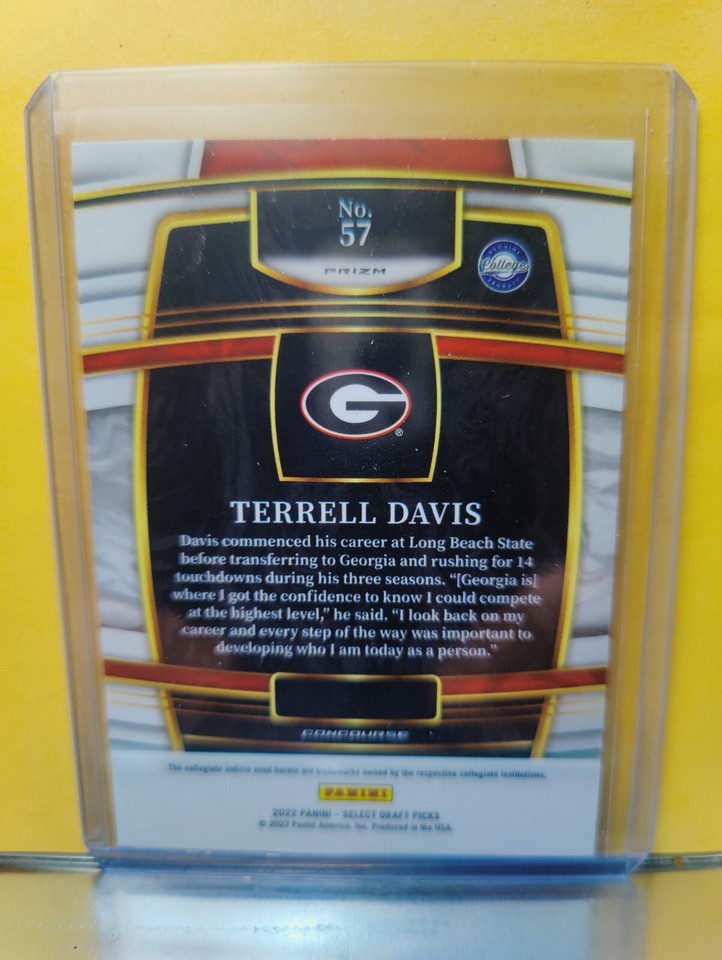 TERRELL DAVIS 2022 Panini Select Draft Picks Concourse #57 SILVER PRIZM ...