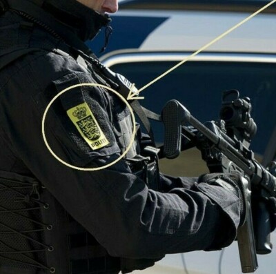 FANCY DRESS PARTY COSTUME Denmark Police Dansk Danmark POLITI velkrö ...