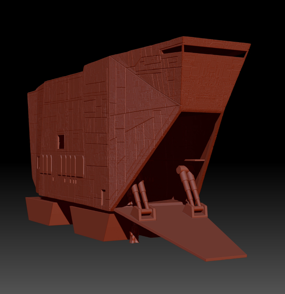 Star Wars 4FT 3D Printed Sandcrawler for 3.75 " Scale Figure Diorama ...