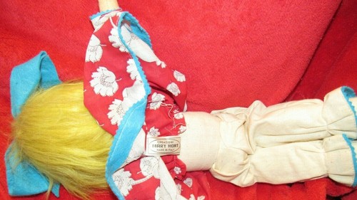 VINTAGE DOLL FELT FACE CLOTH BODY DRESS MARY MONT ITALY CREAZIONI LENCI ...