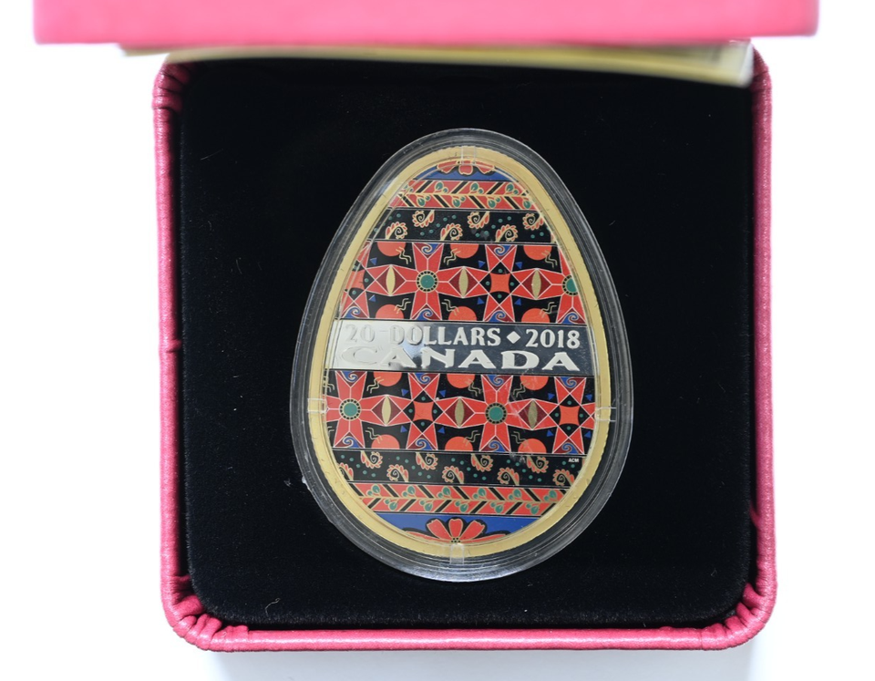 2018 $20 Golden Spring Pysanka - Pure Silver Coin COA & Box RCM Ann ...