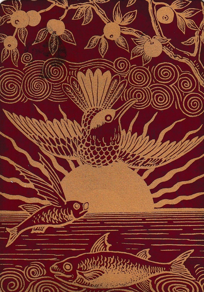 LACQUER BACK - BIRD & FISH - 1 - single vintage playing cards | eBay