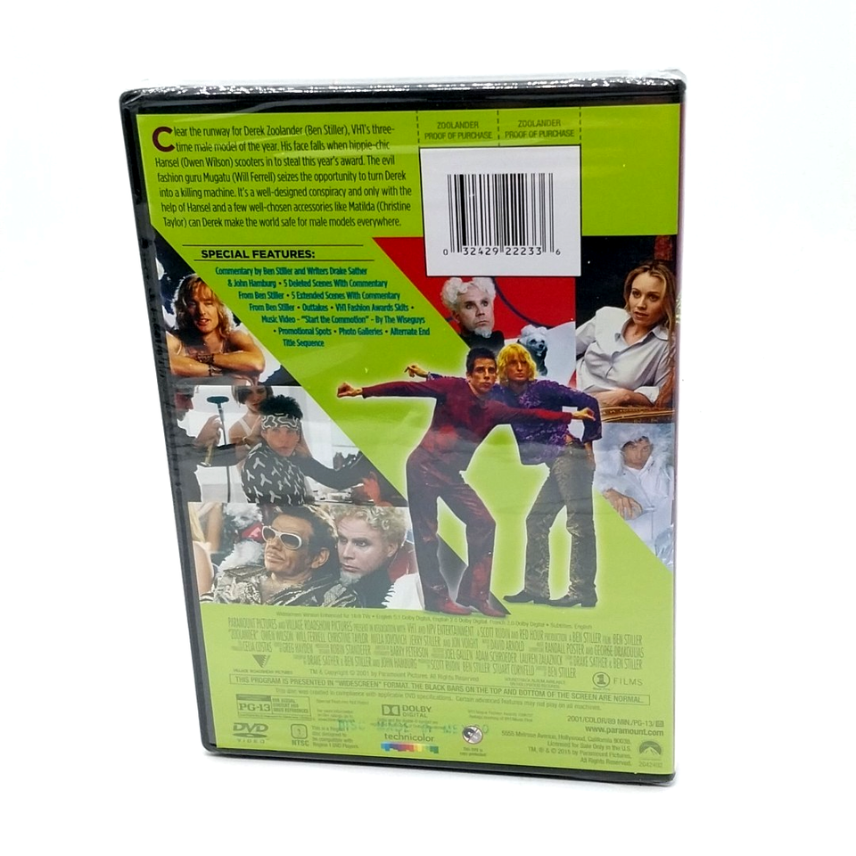 Zoolander DVD 2001 Comedy Widescreen Ben Stiller Will Ferrell NEW | eBay