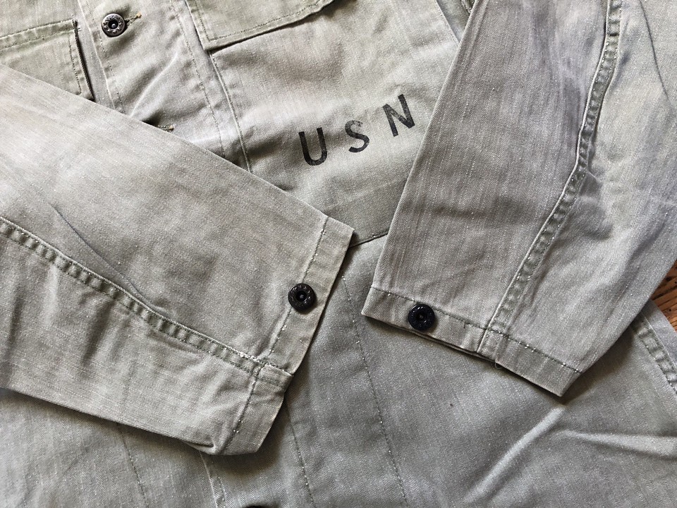 USN HBT Jacket WW2 Size 36R Stencil rare P.Q.D Spec 45C "Special" | eBay
