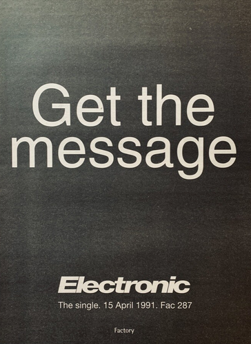 ELECTRONIC 1991 original POSTER ADVERT GET THE MESSAGE Factory New ...