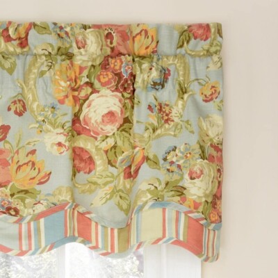 Waverly Spring Bling Vapor Scallop Window Valance 52X18" | Floral ...