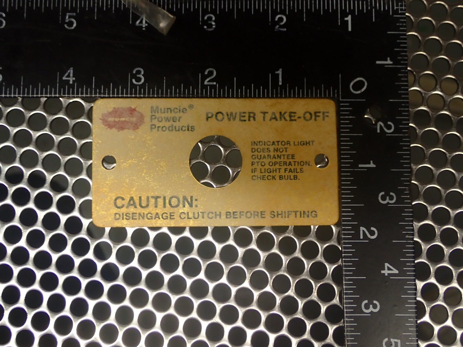 Muncie 36MK1210 PTO Dash Light & Plate Kit Old Stock See All Pictures ...