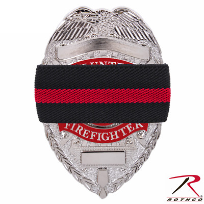 Thin Red Line Elastic Mourning Band (7/8" X 4¼") - Rothco TRL Badge ...