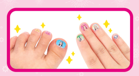 Korean TV Anime Girl Princesses Secret Jouju Nail & Earrings Sticker ...