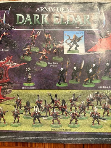 Warhammer 40k Dark Eldar Army Deal Poster 20” X 12” Promo Poster 1999 ...
