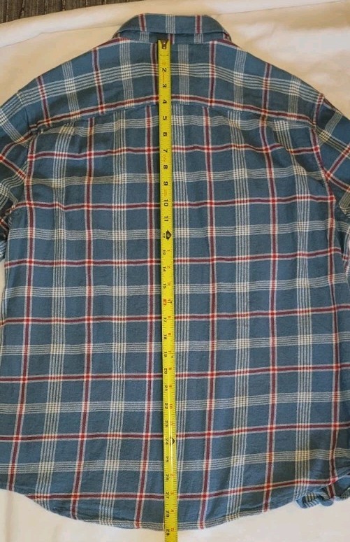 Lucky Brand Flannel Shirt Mens Classic Fit Blue Plaid Long Sleeve-Large ...