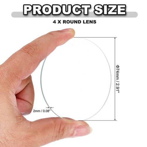2.91" Dia LED Lens, 4 Pcs Polished Edge Flashlight Replacement Parts ...