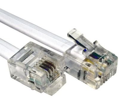 9M METRE 6P4C RJ11 MALE TO RJ11 MALE TELEPHONE MODEM STRAIGHT THROUGH ...