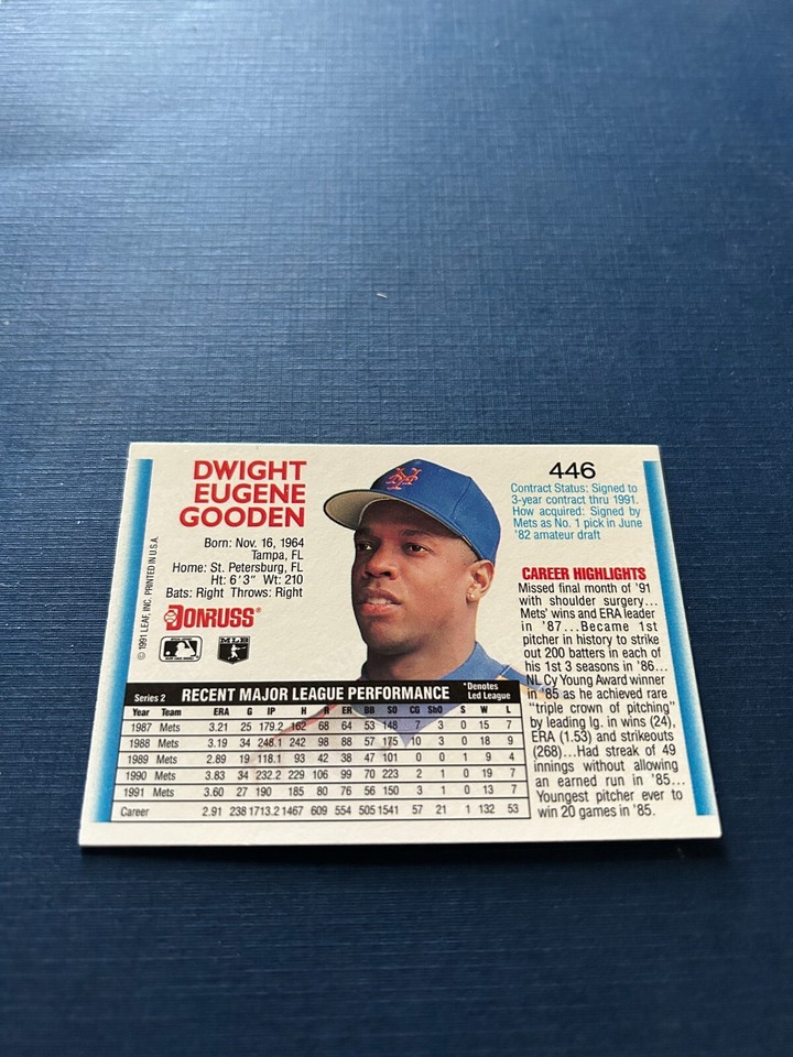 1992 Donruss Baseball Dwight Gooden #446 Factory Set Break NM-MT | eBay