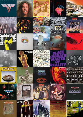 35 Classic 1970's Hard Rock Albums Poster Print Vintage Band Music Art ...