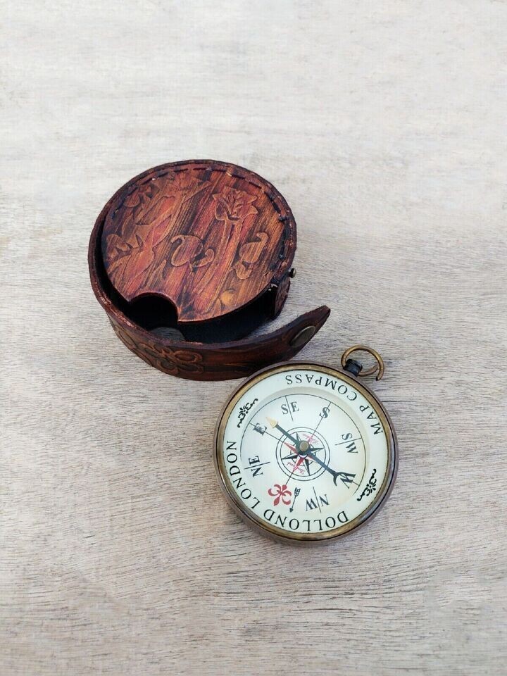 Antique Brass Pocket Compass Vintage Nautical gift | eBay