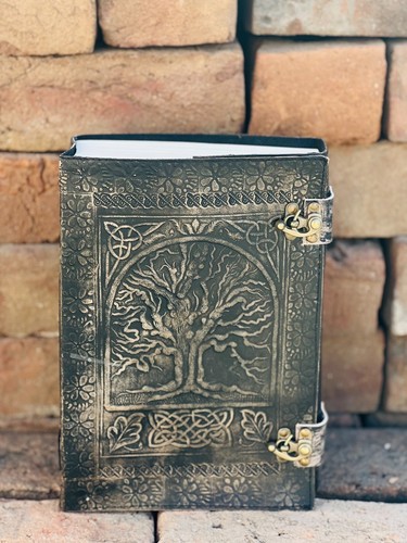 7X10 Tree of Life Brown Leather Journal With Two Clasps 600 Page ...