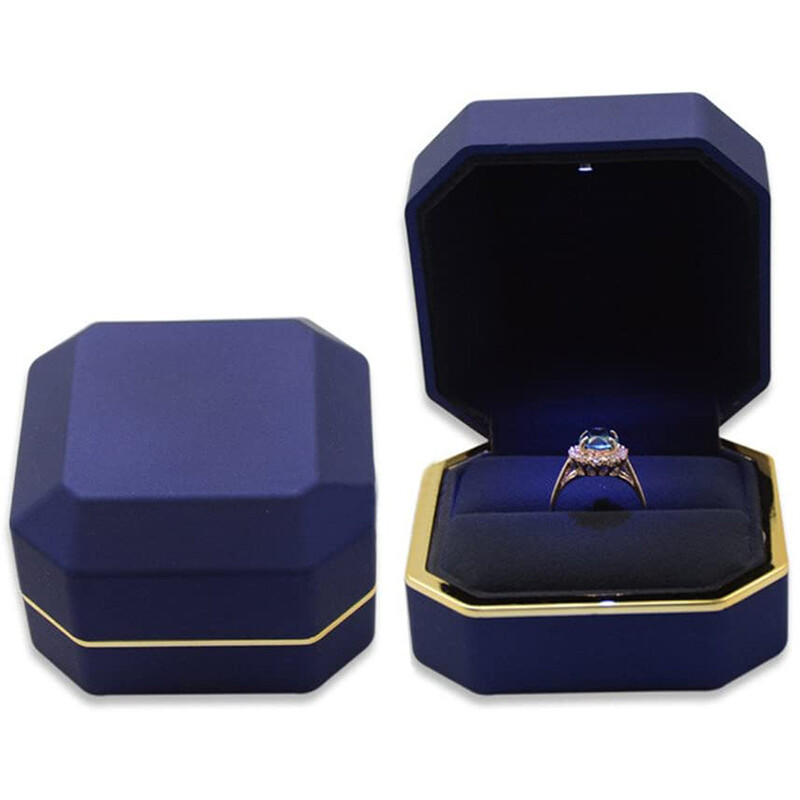 Luxury Ring Box Square Velvet Wedding Ring Case Jewelry Gift Box With ...