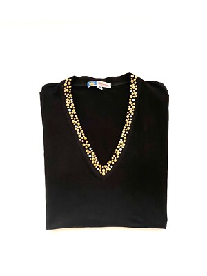 Bejeweled by Susan Fixel Black Blouse | eBay