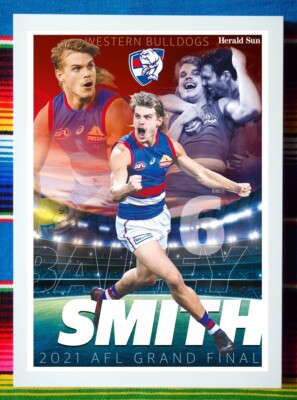 Framed 2021 WESTERN BULLDOGS AFL Grand Final Poster BAILEY SMITH - 45cm ...