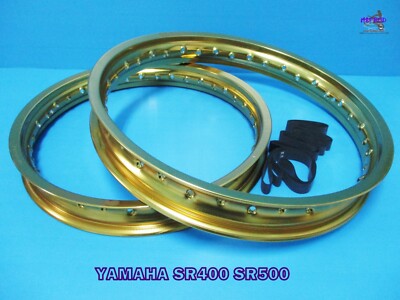 YAMAHA SR400 SR500 FRONT & REAR GOLD ALU WHEEL RIM SET (ma6827) | eBay UK