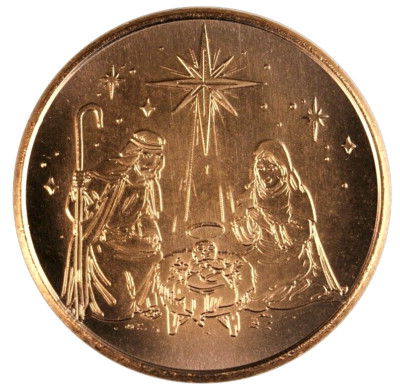 Nativity Scene & Merry Christmas - 1oz. Pure Copper Bullion Round!! | eBay