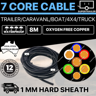 8M x 7 Core Wire Cable Trailer Cable Boat Caravan Truck oxygen free ...
