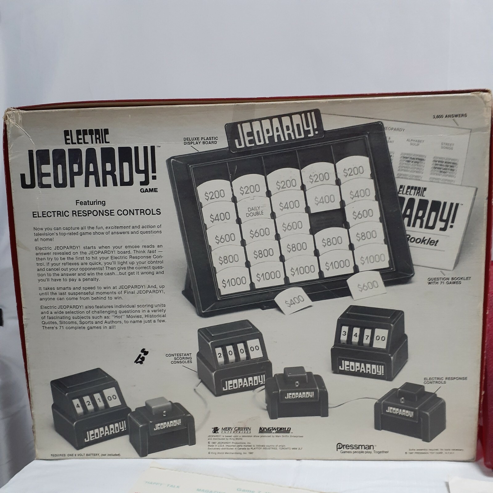 Vintage Pressman 1987 Electric Jeopardy Fast Moving Answers & Questions ...