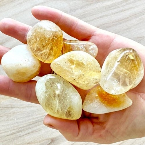 Citrine Tumbled Palm Pocket Stone Healing Reiki Crystal Rocks ...