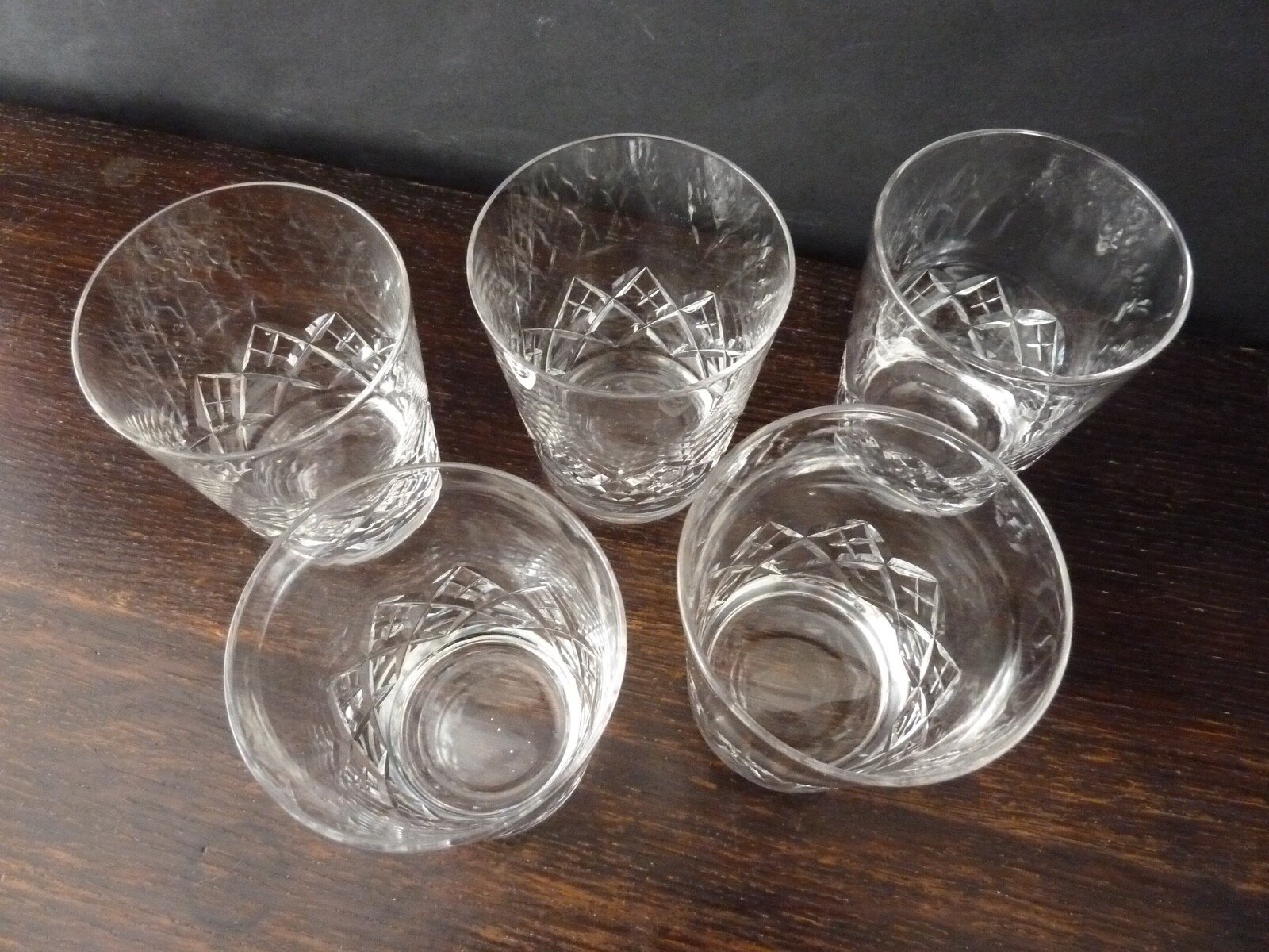 5x Antique Stuart Crystal Stourbridge Water GT Tumblers Glasses, h10 ...