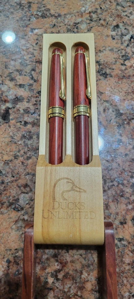 Wooden Cased 'Ducks Unlimited' Wooden Ballpoint Pen and Mechanical ...