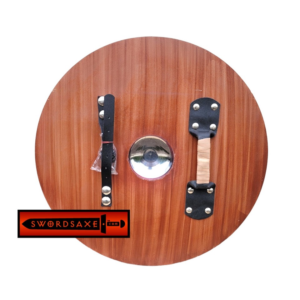 Norse Viking Mirror Polished Steel Plated Fenrir Wolf Wooden Round ...