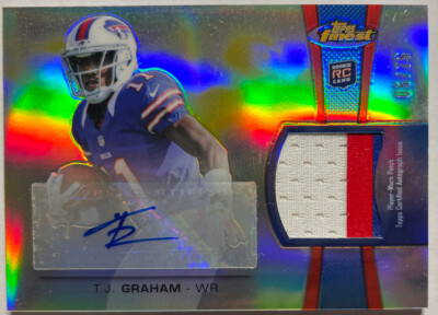 2012 Finest Rookie Patch Autographs Gold Refractors #RAPTG T.J. Graham ...