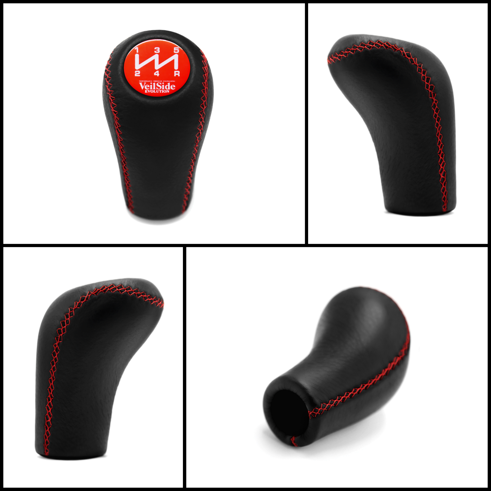 MITSUBISHI 5 SPEED SHIFT KNOB TRUST RED STITCHED FTO GALANT EVO ECLIPSE ...