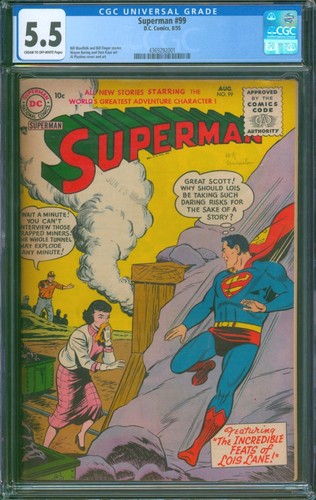 Superman #99 (1955) 🌟 CGC 5.5 🌟 "Feats of Lois Lane!" Golden Age DC Comic | eBay