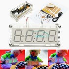 4-Digit LED Digital Electronic Clock DIY Kit Light Control Case Red ...