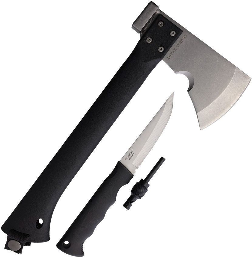 Survival Axe and Knife Set With belt Sheath and Fire Starter | eBay