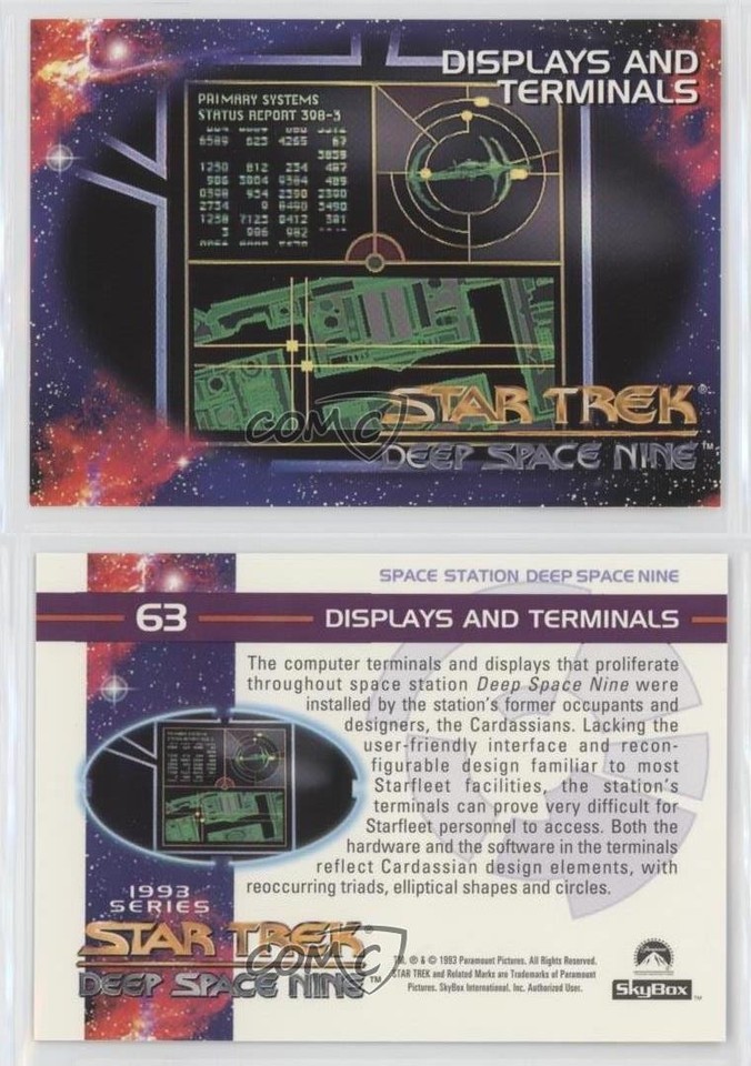 1993 SkyBox Star Trek Deep Space Nine Displays and Terminals #63 00gy ...