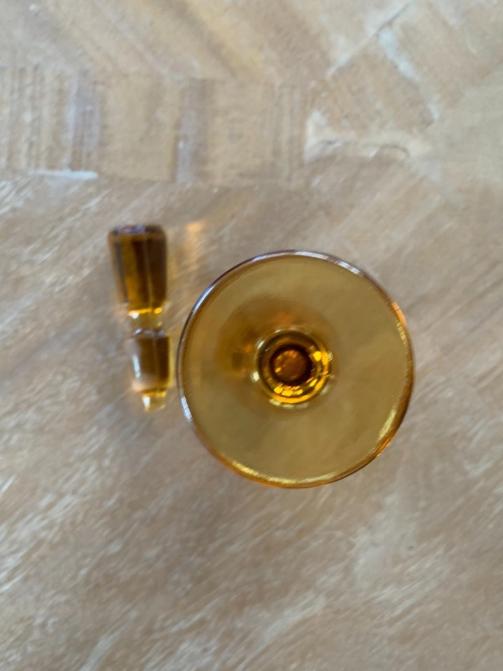 Amber Glass Perfume Cologne Decanter & Dabber Vintage (Dabber Broken) 6 ...