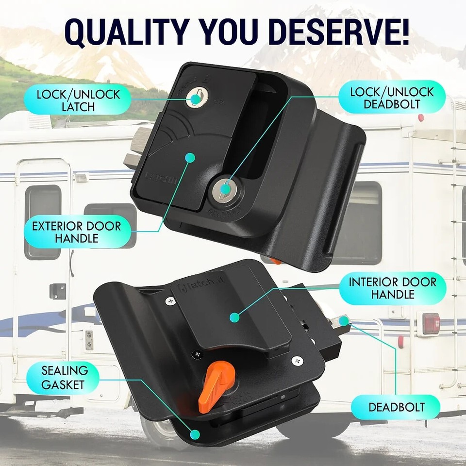 American Motorhome RV Latchit Travel Trailer Lock, Black | eBay UK