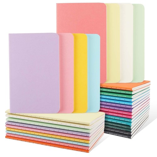 32PCS Mini Notebooks Bulk, 3.5" x 5.5", 16 Color, 60 Pages Blank Paper ...