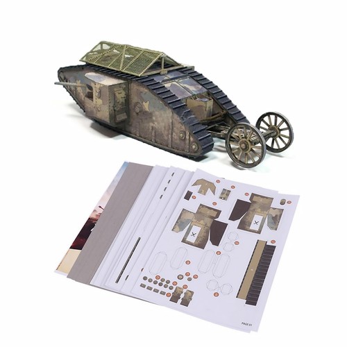 DIY 1:35 Scale WWI British Mark.I Male Tank Paper Model Military Puzzle ...